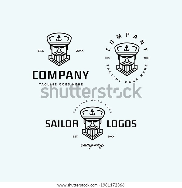 Line Art Face Beard Hat Logo Stock Vector (Royalty Free) 1981172366 ...