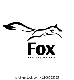 Line Art Fast Fox Logo Stock Vector (Royalty Free) 1108733735 ...