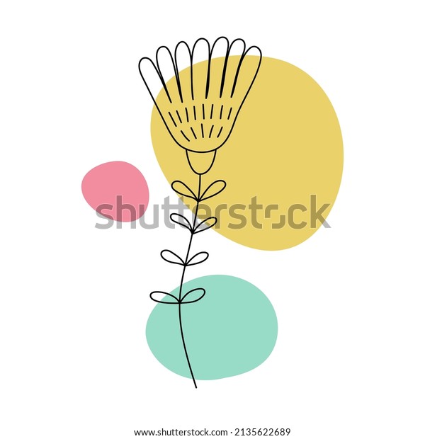 Line Art Flower Vector Illustration Stock Vector (Royalty Free ...