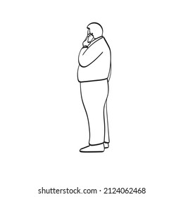 697 Hand drawn line art fat man Images, Stock Photos & Vectors ...