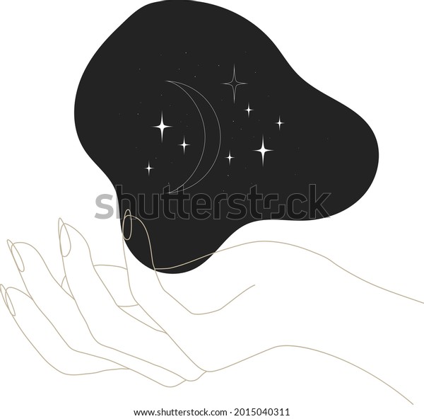Line Art Hand Holding Space Hand Stock Vector (Royalty Free) 2015040311 ...