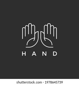Line Art Hand Icon Vector Logo Stock Vector (Royalty Free) 1978645739 ...