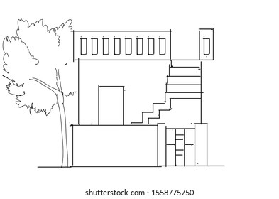 Line Art Home Home Vector Vector Stock Vector (Royalty Free) 1558775750 ...