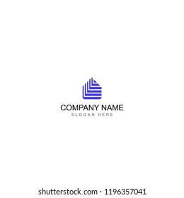 Line Art House Shape Vector Logo Stock Vector (Royalty Free) 1196357041 ...