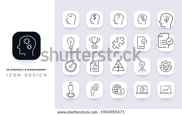 Line Art Incomplete Strategy Management Icon Stock Vector (Royalty Free ...