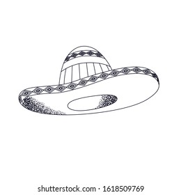 Line Art Isolated Mexican Hat Design Stock Vector (Royalty Free) 1618509769