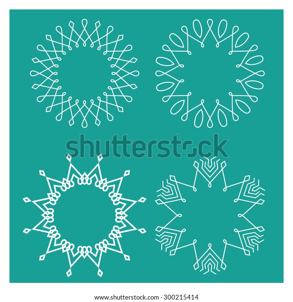 Line Art Labels Four Different Forms Stock Vector (Royalty Free ...