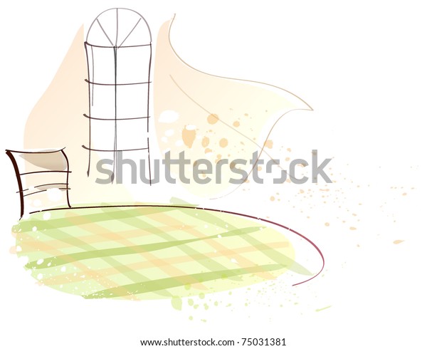 Line Art Landscape Stock Vector (Royalty Free) 75031381 | Shutterstock