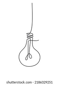 Line Art Light Bulb Vector Continuous Stock Vector (Royalty Free ...
