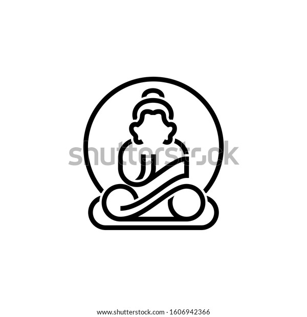 Line Art Logo Template Buddha Stock Vector (Royalty Free) 1606942366