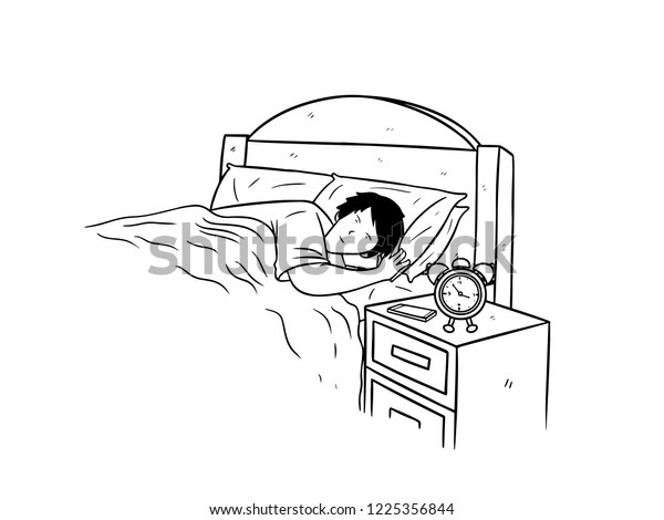 Line Art Man Sleeping Stock Vector (Royalty Free) 1225356844 | Shutterstock