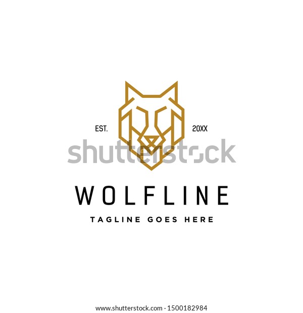 Line Art Outline Wolf Face Head Stock Vector (Royalty Free) 1500182984 ...