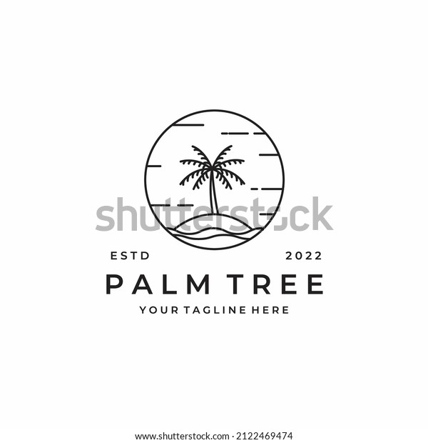 Line Art Palm Tree Logo Vector Stock Vector (Royalty Free) 2122469474 ...