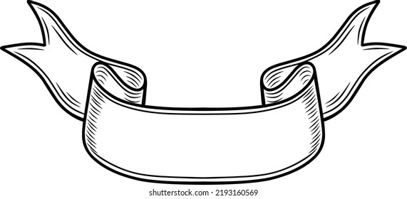 Line Art Ribbon Sketch Vector Stock Vector (Royalty Free) 2193160569 ...