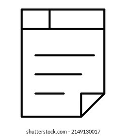 Line Art Spreadsheet Icon White Background Stock Vector (Royalty Free ...