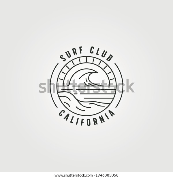 Line Art Surf Wave Logo Vector Stock Vector (Royalty Free) 1946385058 ...