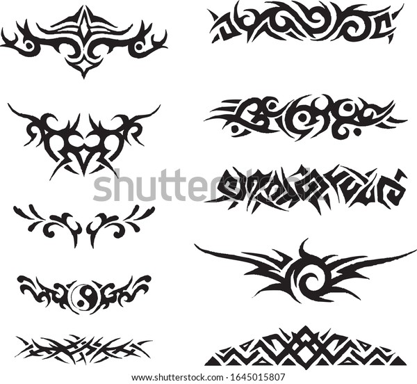 Line Art Tattoo Design Ideas Stock Vector (Royalty Free) 1645015807 ...