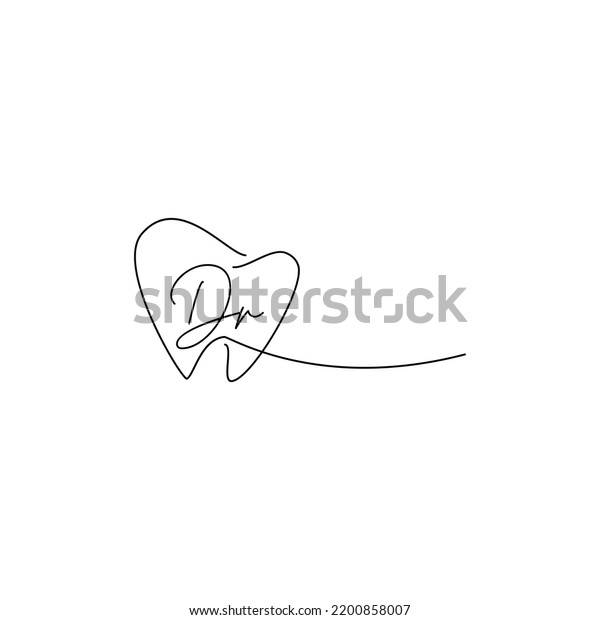 Line Art Teeth Logo Modern Unique Stock Vector (Royalty Free ...