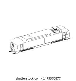 Line Art Train Coloring Page Train Stock Vector (Royalty Free ...