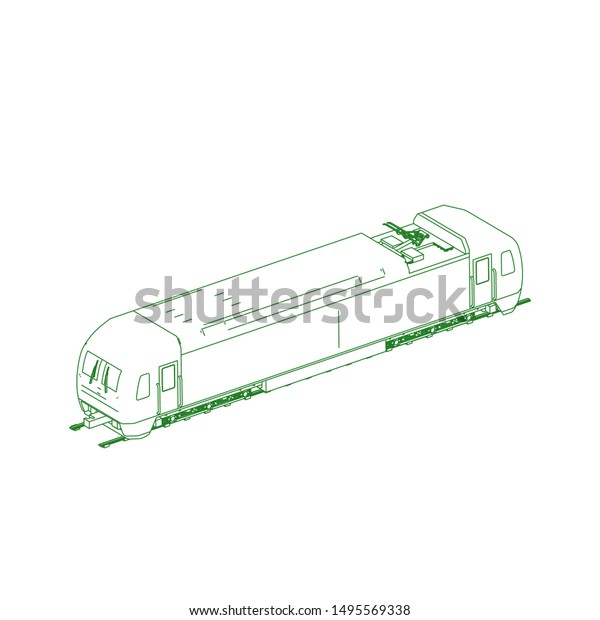 Line Art Train Coloring Page Train Stock Vector (Royalty Free ...