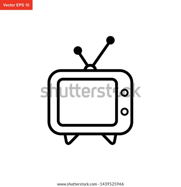 Line Art Tv Icon Vector Design Stock Vector (Royalty Free) 1439525966 ...