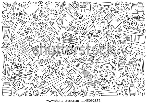 Line Art Vector Hand Drawn Doodle Stock Vector (Royalty Free) 1145092853