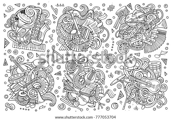 Line Art Vector Hand Drawn Doodles Stock Vector (Royalty Free ...