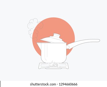 Line Art Vector Illustration Dipper Pot Stock Vector (Royalty Free ...