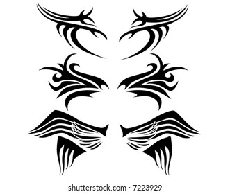 Wings Vector Collection Simple Wing Silhouette Stock Vector (Royalty ...