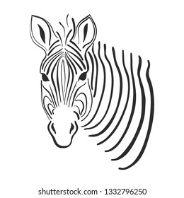 Zebra Head Logo Negative Space Style Stock Vector (Royalty Free) 750661348