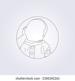 Line Baby Boy Draw Vector Illustration Stock Vector (Royalty Free ...