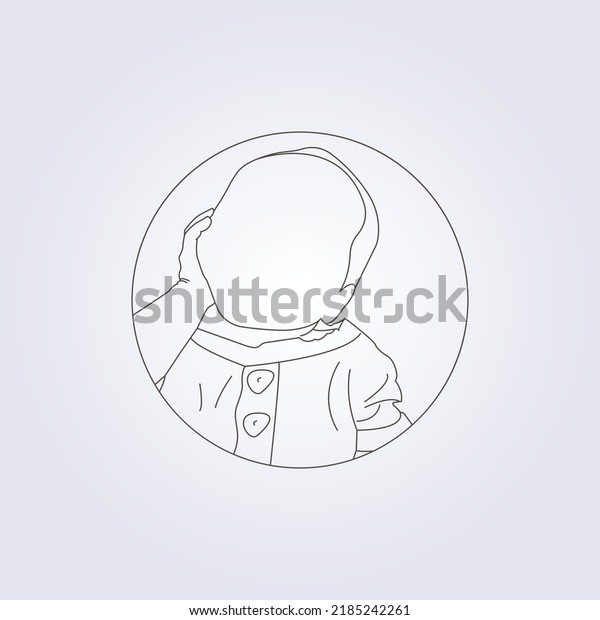 Line Baby Boy Draw Vector Illustration Stock Vector (Royalty Free ...