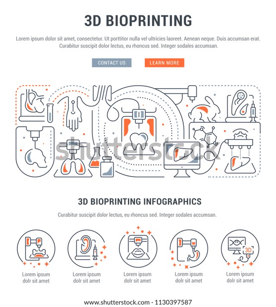 Line Banner 3d Bioprinting Vector Illustration Stock Vector (Royalty ...
