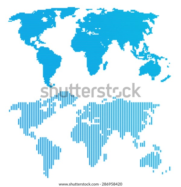 Line Blue World Map Stock Vector (Royalty Free) 286958420 | Shutterstock