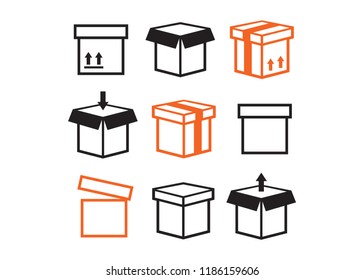 Line Box Icons Box Icon Package Stock Illustration 1204262677 ...