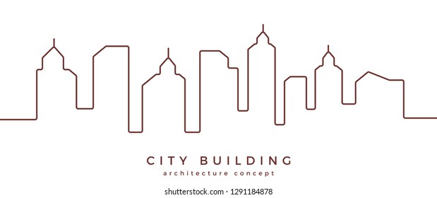 Line Building Cityscape Vector Illustration Stock Vector (Royalty Free ...