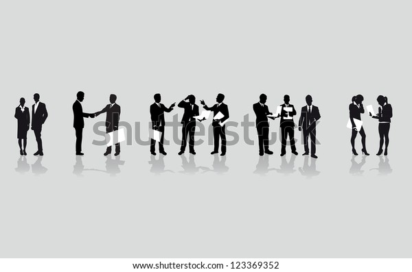 Line Business People Stock Vector (Royalty Free) 123369352