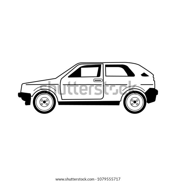 Line Car Side Illustration Car Front Stock Vector (Royalty Free ...