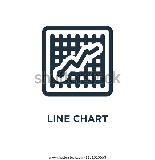Line Chart Icon Black Filled Vector Stock Vector (Royalty Free ...
