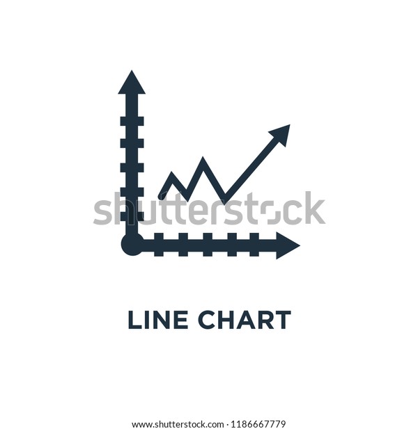 Line Chart Icon Black Filled Vector Stock Vector (Royalty Free ...