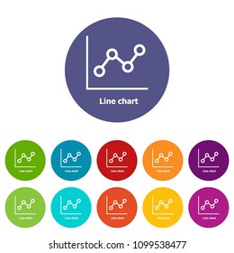 Line Chart Icons Color Set Vector Stock Vector (Royalty Free ...