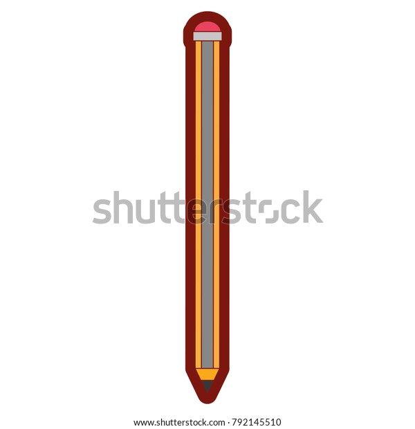 Line Color Pencil School Object Education Stock Vector (Royalty Free ...