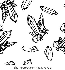 Line Crystal Seamless Pattern Black Outline Stock Vector (Royalty Free ...