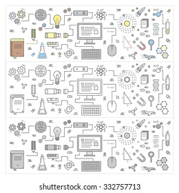 Line Design Concept Web Banner Online Stock Vector (Royalty Free ...