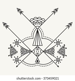 Line Dot Tattoo Vector Art Stock Vector (Royalty Free) 373459021 ...