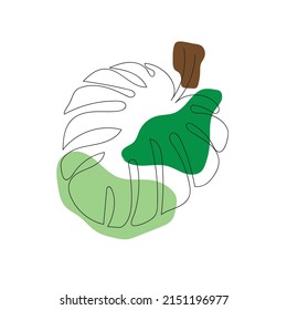 Line Drawing Beautiful Leaf Continuous Line Stock Vector (Royalty Free ...