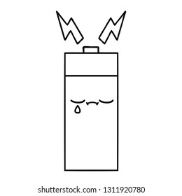 Line Drawing Cartoon Battery Stock Illustration 1359187268