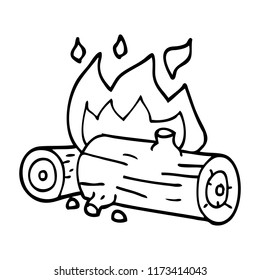 Line Drawing Cartoon Burning Logs Stock Illustration 1180979503 ...