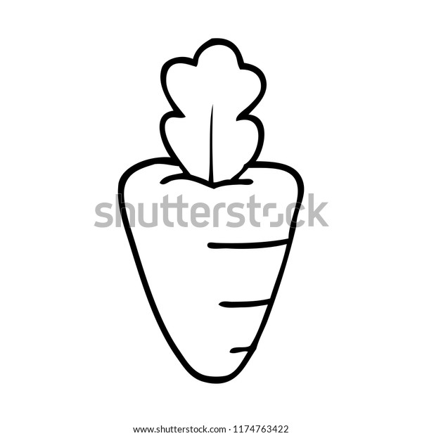 Line Drawing Cartoon Carrot Stock Vector (Royalty Free) 1174763422 ...
