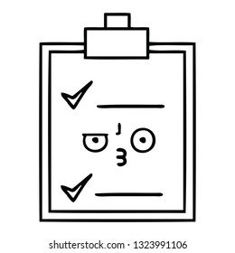 Line Drawing Cartoon Check List Stock Vector (Royalty Free) 1323991106 ...